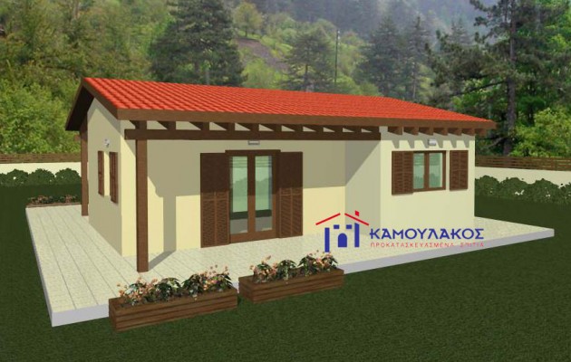 Προκάτ Κατοικία 58 τ.μ. - Προκατασκευασμένα Σπίτια - Τροχοβίλες